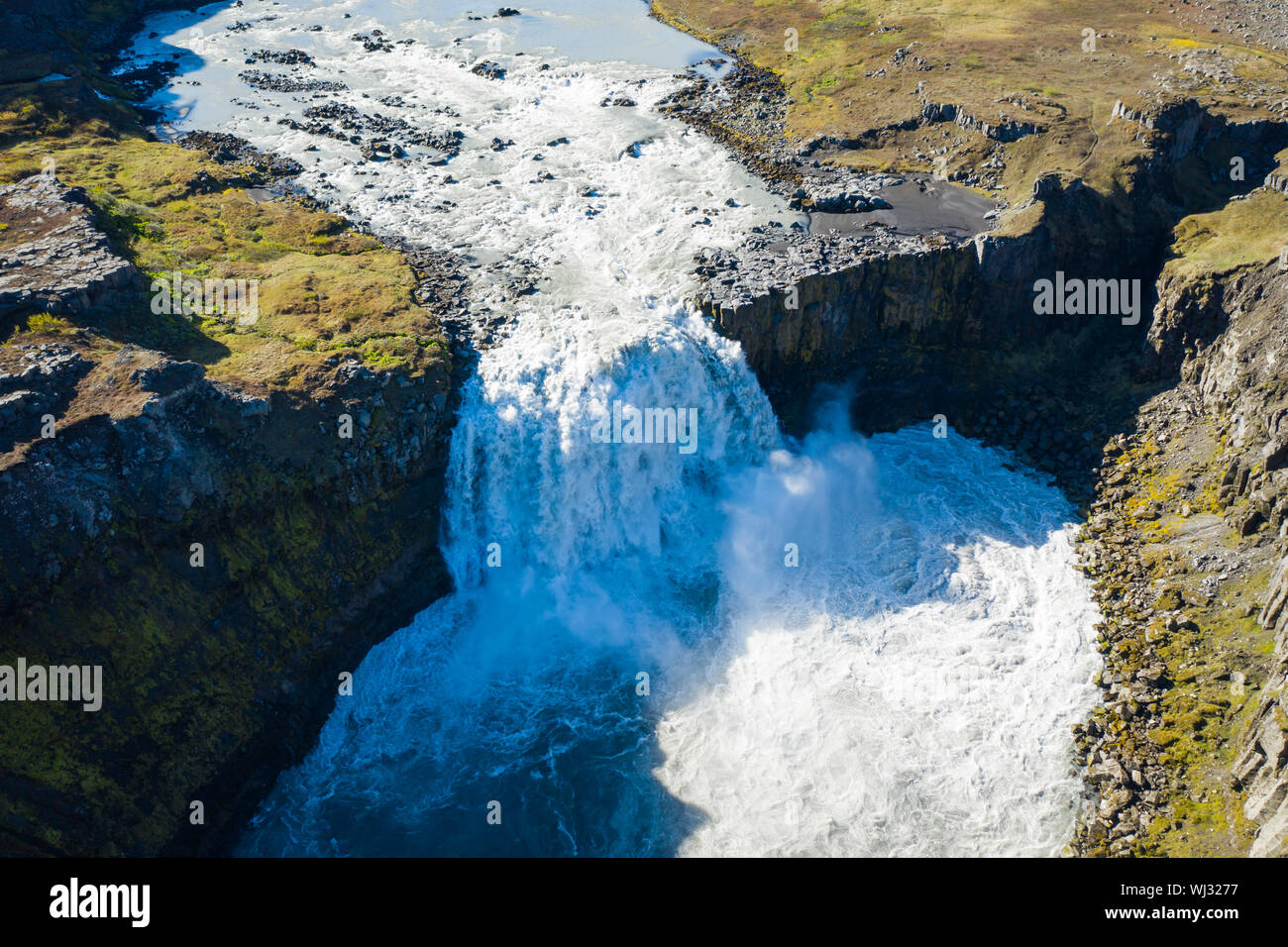 Hafragilsfoss waterfall is part of the never-ending glacier river ...