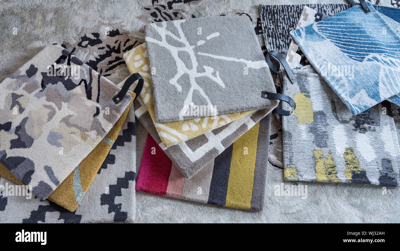 Carpet samples in a fabric store Stock Photo - Alamy
