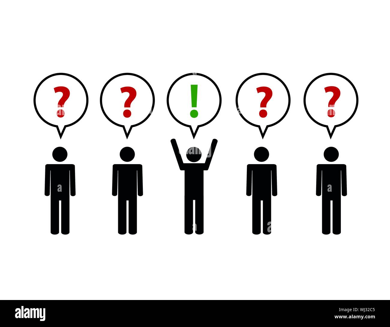 teamwork business concept with questions and answer pictogram vector ...