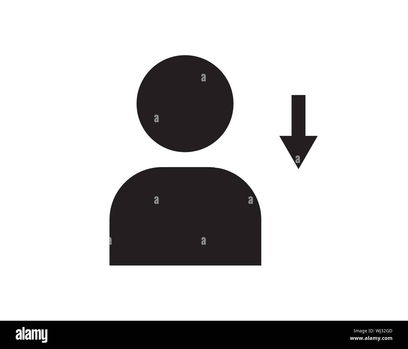 User vote down icon in simple black design vector image Stock Vector ...