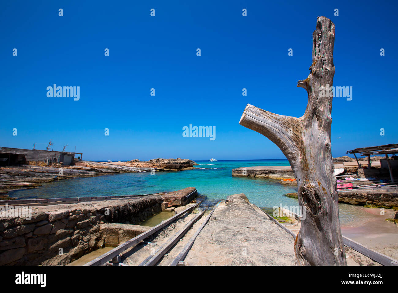 Es calo Escalo de sant Agusti Beach in Formentera Balearic islands ...
