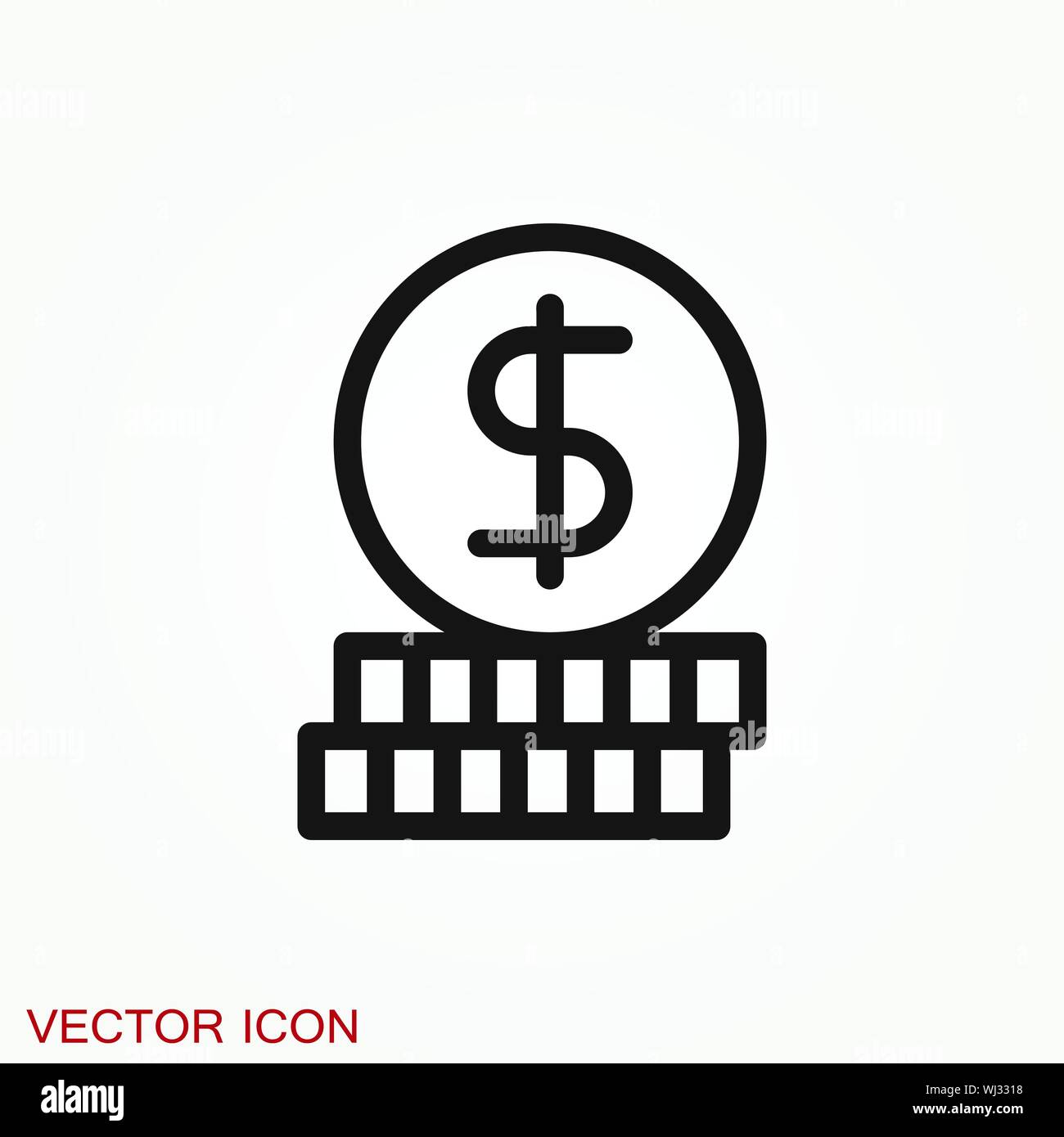 Coins Icon isolated on background. Money symbol Stock Vector Image ...