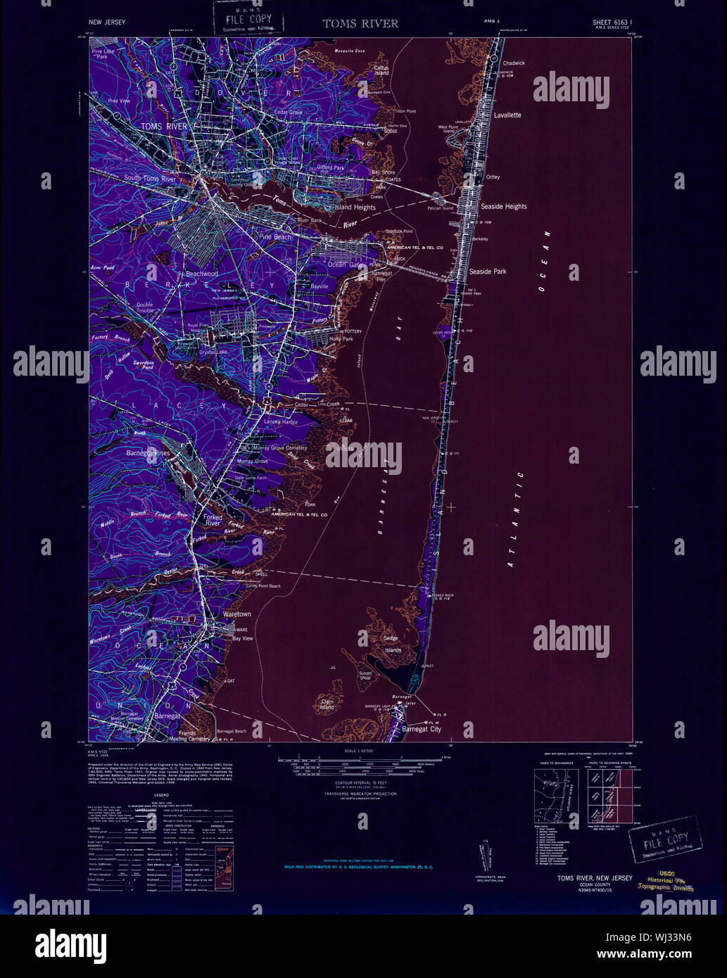 Map Of Toms River New Jersey High Resolution Stock Photography and ...