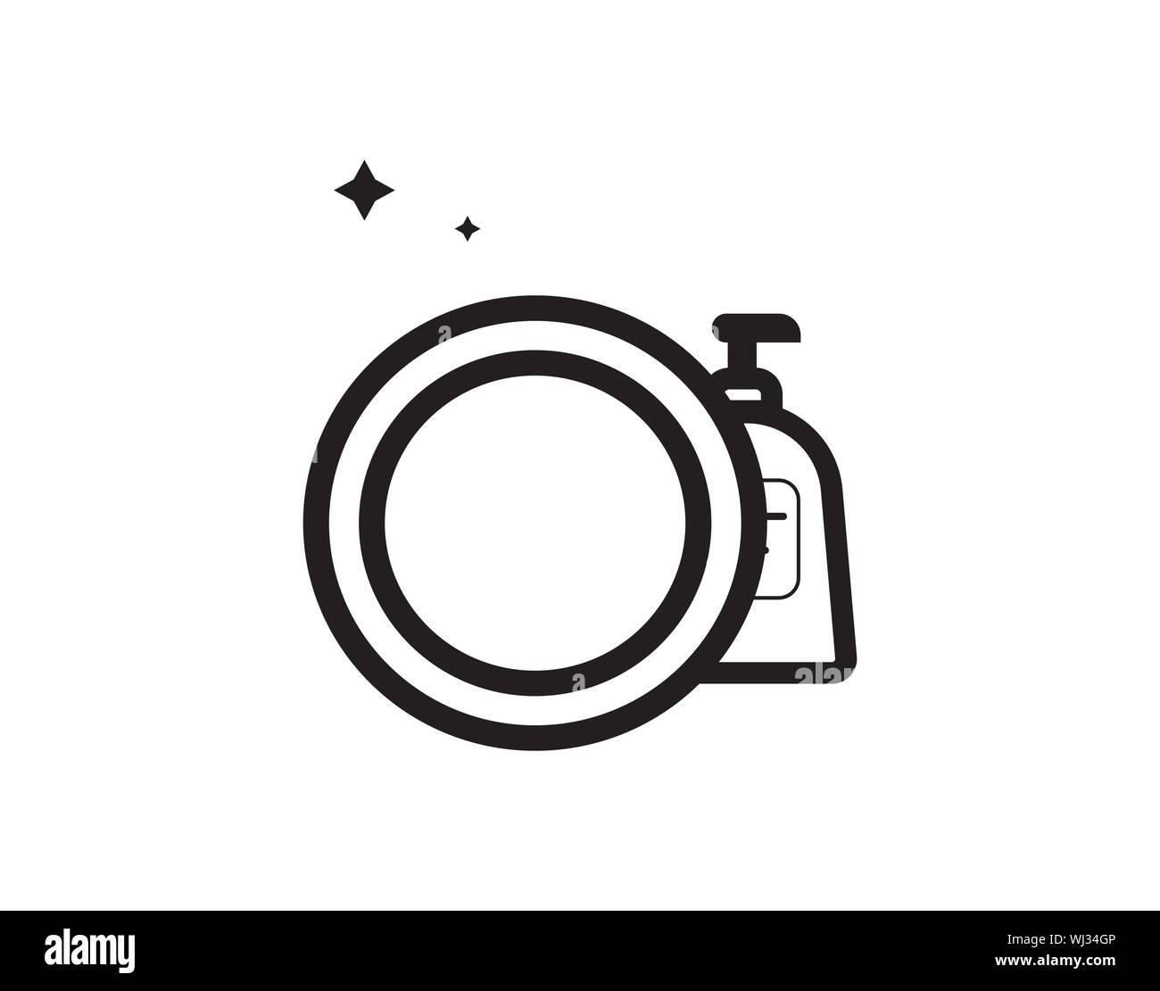 Linear washing plate icon from Cleaning outline collection. Thin line ...