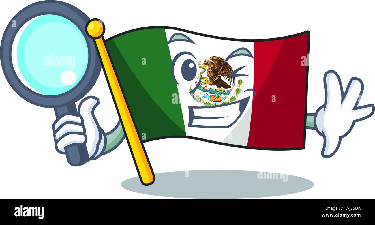 Detective flag mexico character in mascot shaped Stock Vector Image ...