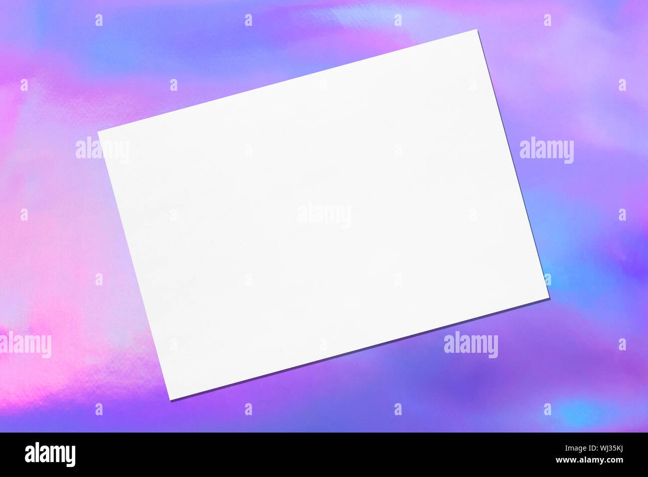Empty white horizontal rectangle poster mockup with soft shadow lying ...