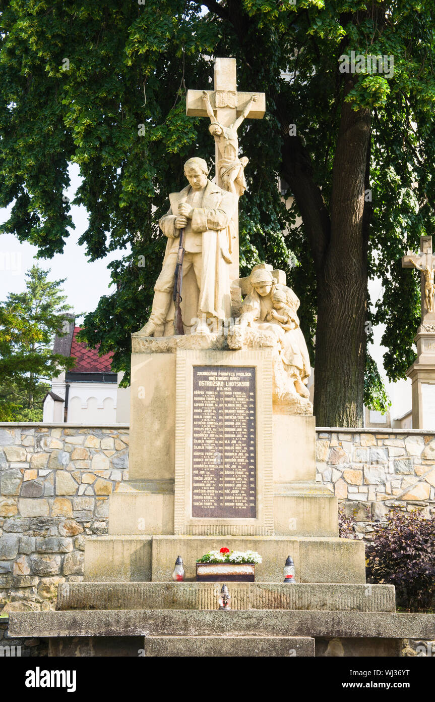 Monument of victims of WWI in front of the church of Saint James the ...