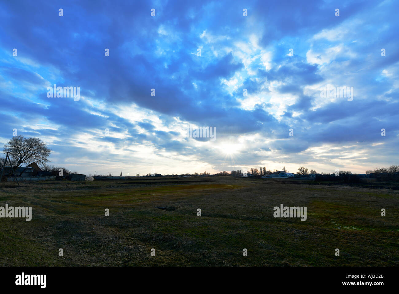 Rural landscapes, early spring. Korolevka village, Novomoskovsk ...
