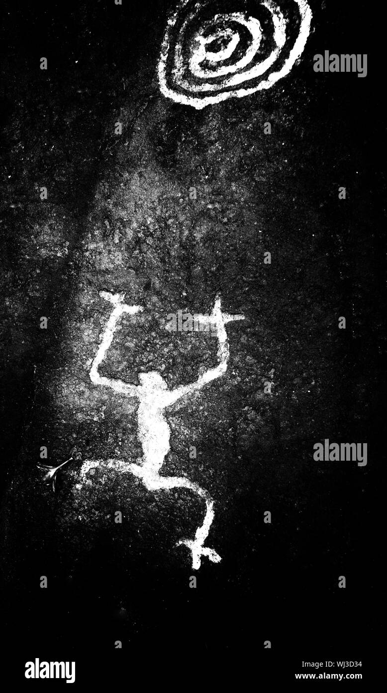 Ancient ritual drawings of South American tribes Stock Photo - Alamy