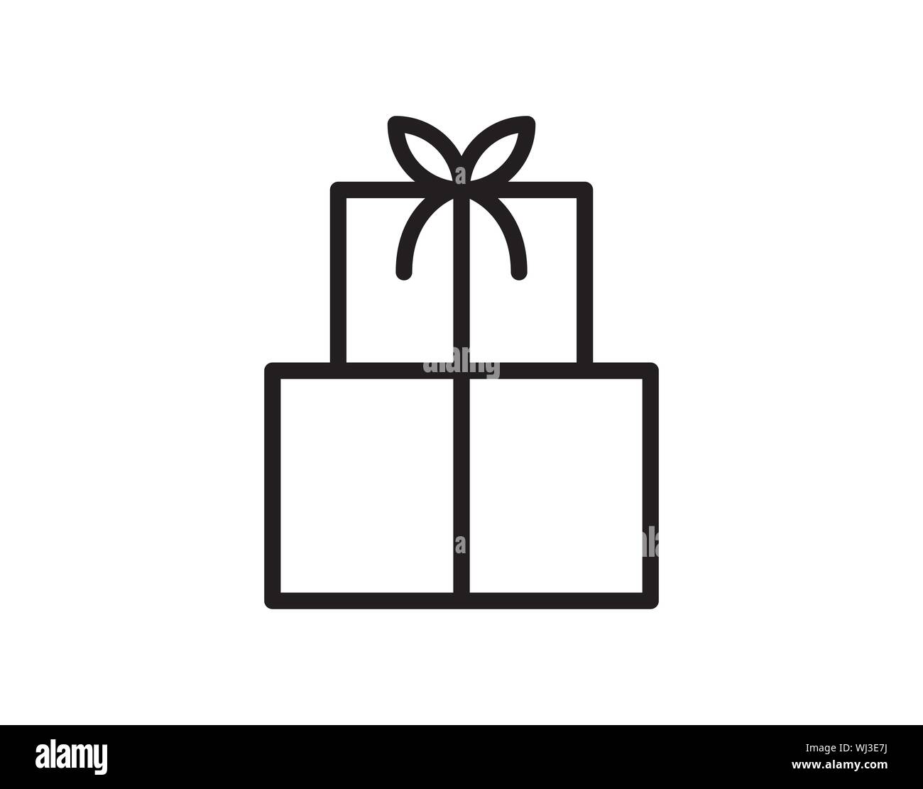 Outline gift box icon,linear style pictogram,present symbol isolated on ...