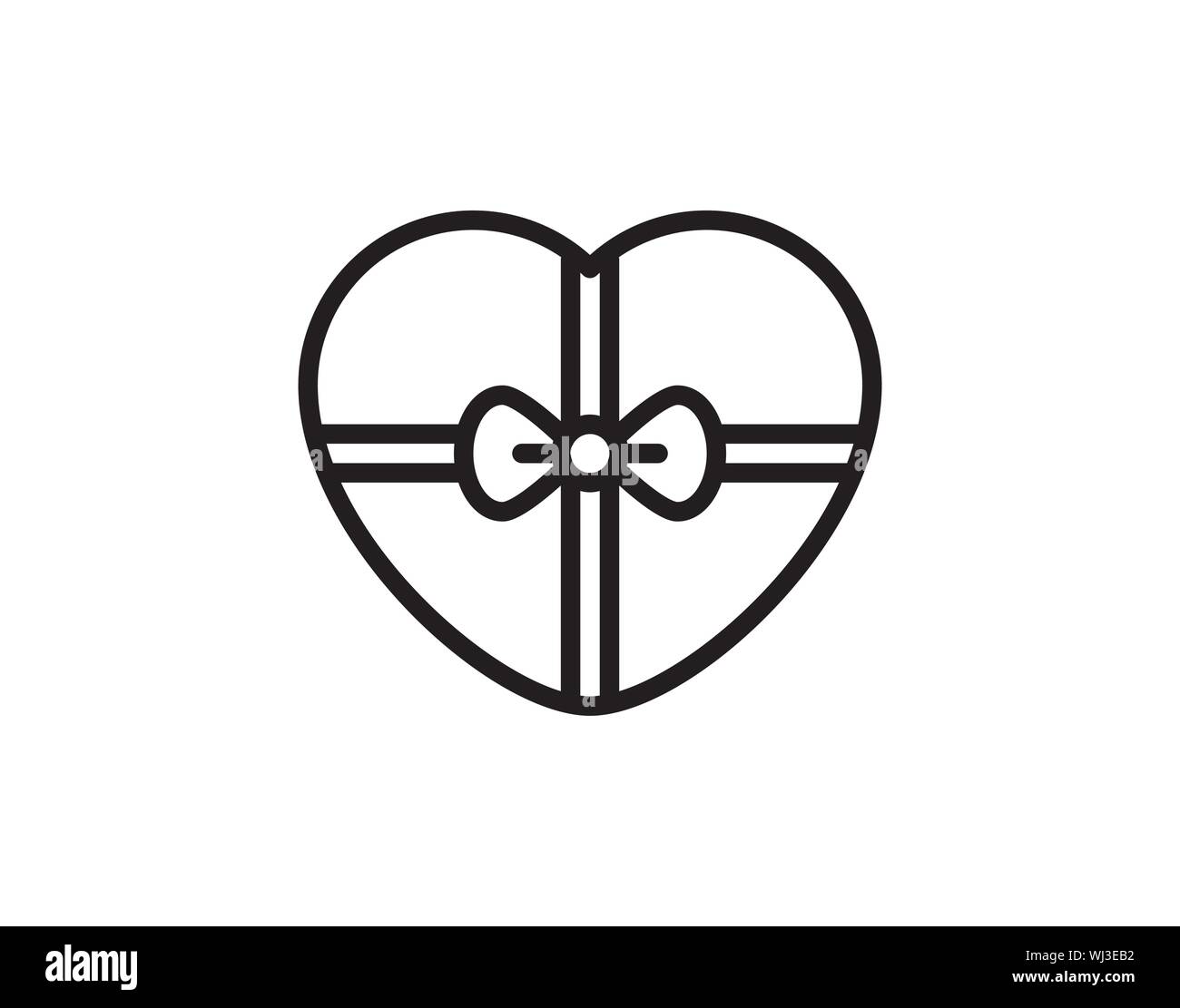 Outline gift box icon,linear style pictogram,present symbol isolated on ...