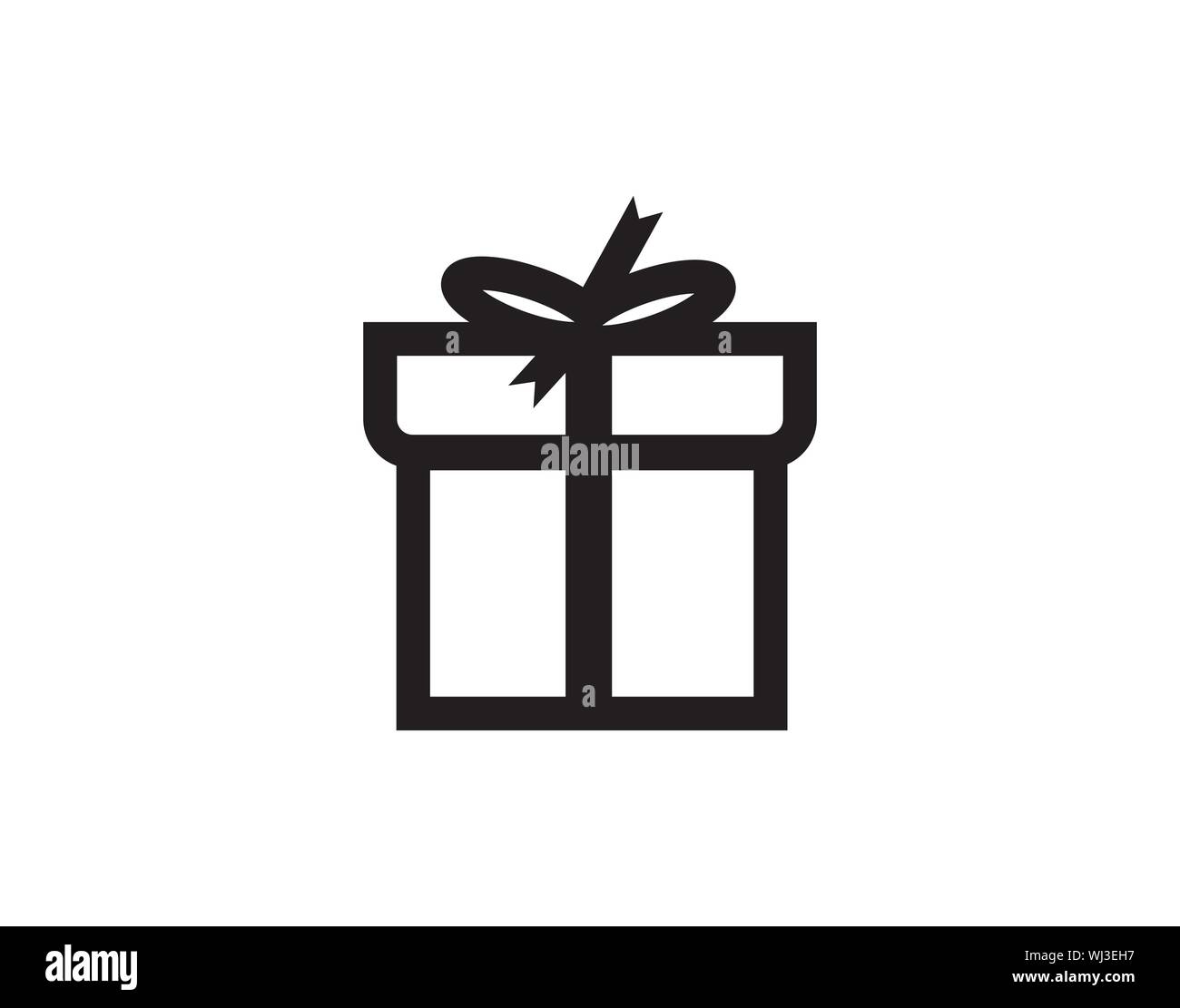 Outline gift box icon,linear style pictogram,present symbol isolated on ...