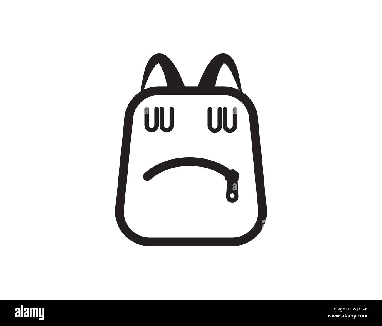 Sad Cartoon Monster Expression Emoji Icon Vector Stock Vector Image ...