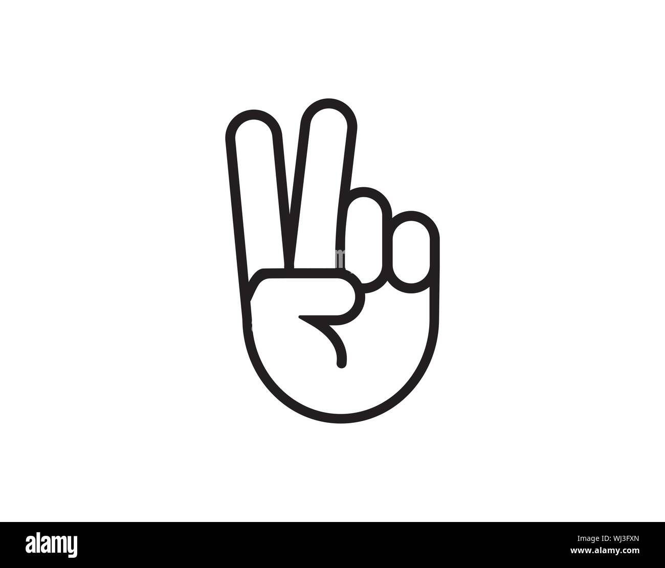 Hand gesture two fingers Stock Vector Images - Alamy