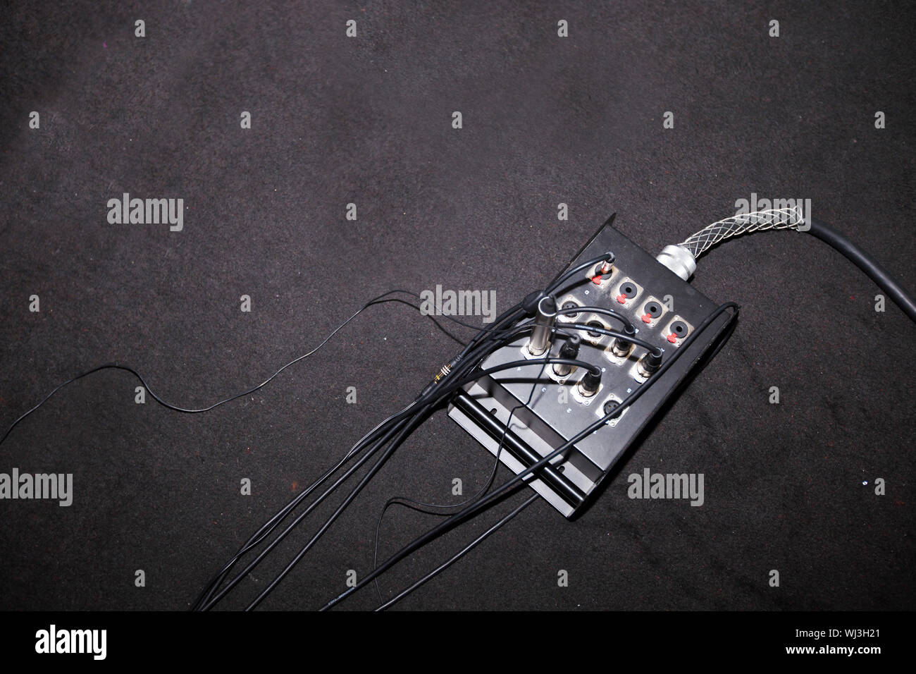 Wires attached to electric box in television studio Stock Photo - Alamy