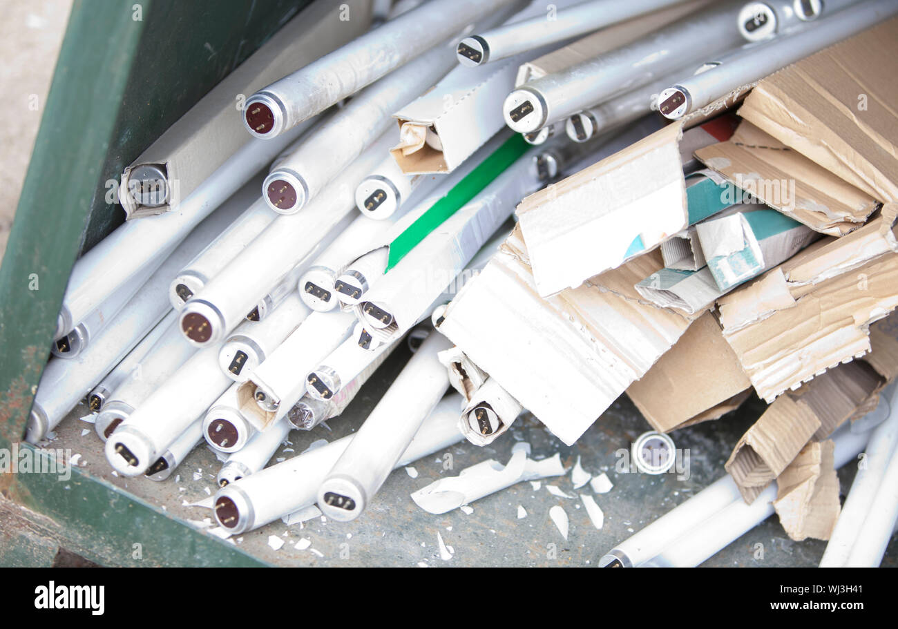 Discarded Light Bulbs at local recycling center Stock Photo - Alamy