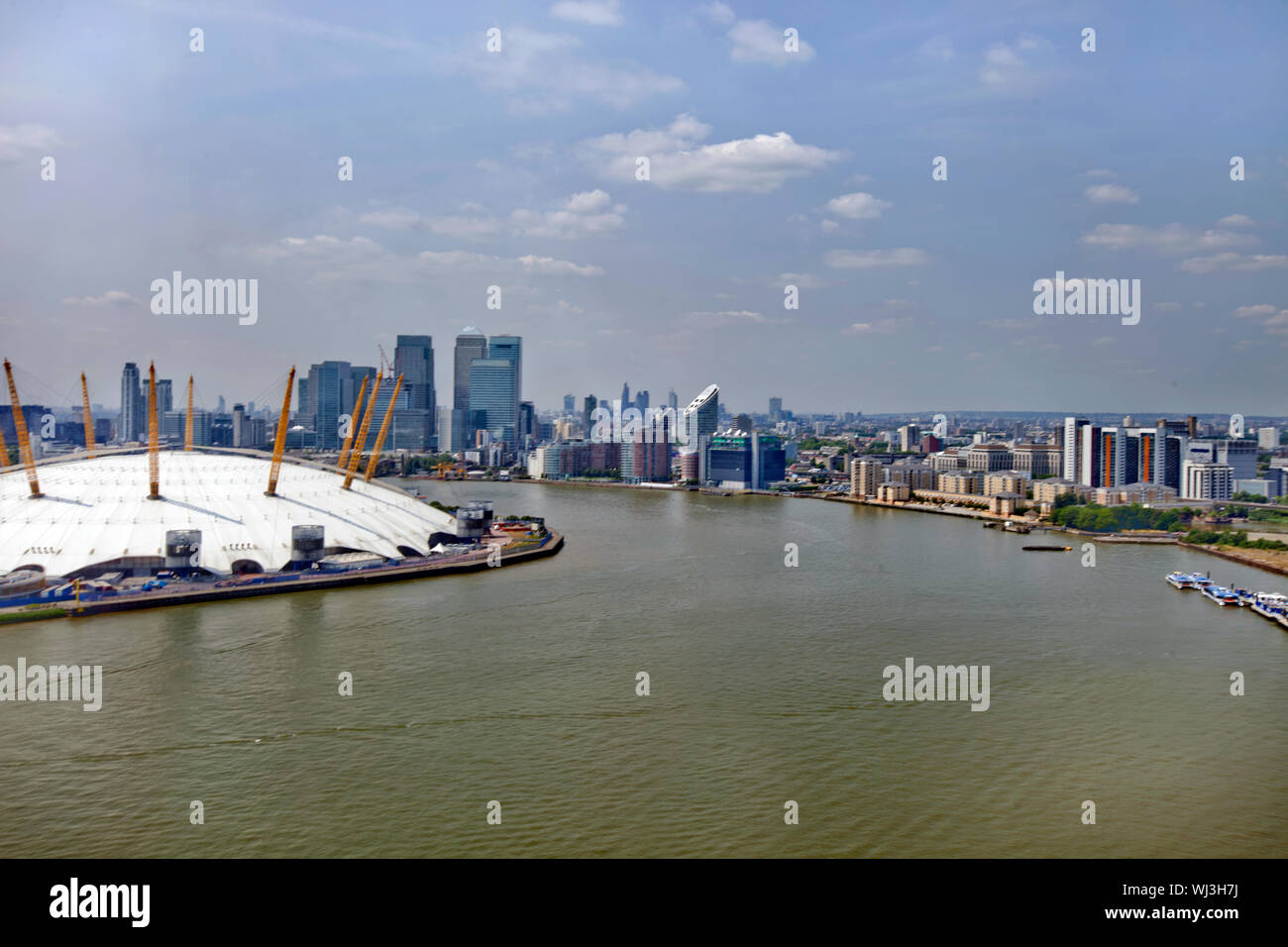 UK, England, London, 02 Arena and Canary Wharf Skyline Stock Photo - Alamy