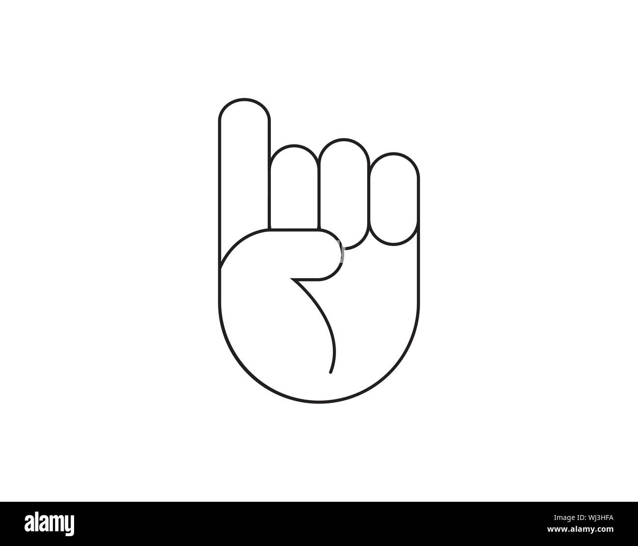 Hand indication sign Black and White Stock Photos & Images - Alamy