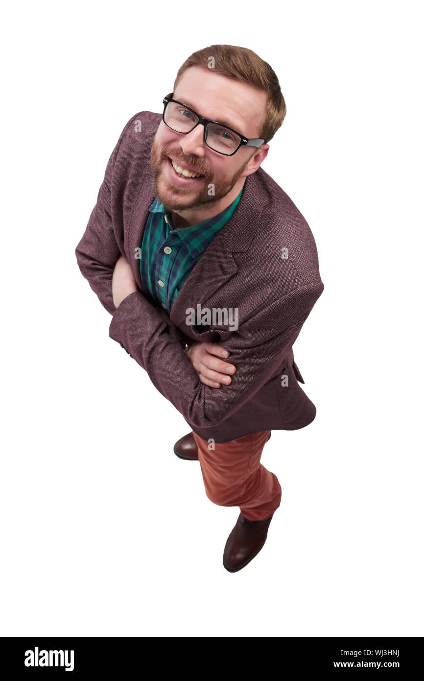 top view. confident young man looking forward Stock Photo - Alamy