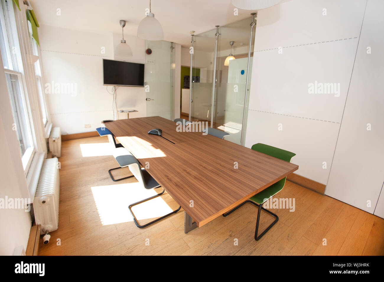 Conference table and chairs in office Stock Photo - Alamy