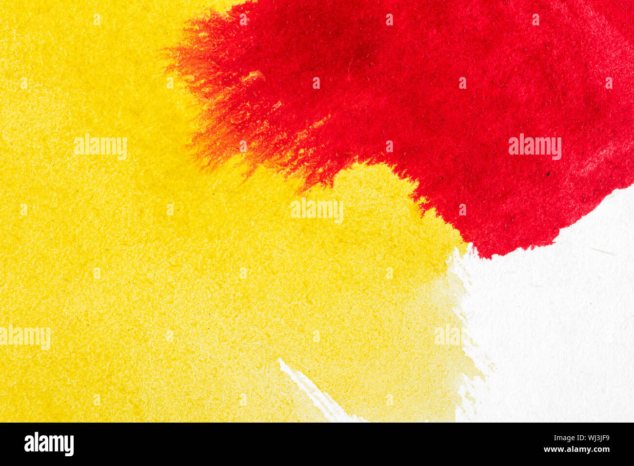 Abstract hand drawn yellow and red watercolor paints background Stock ...