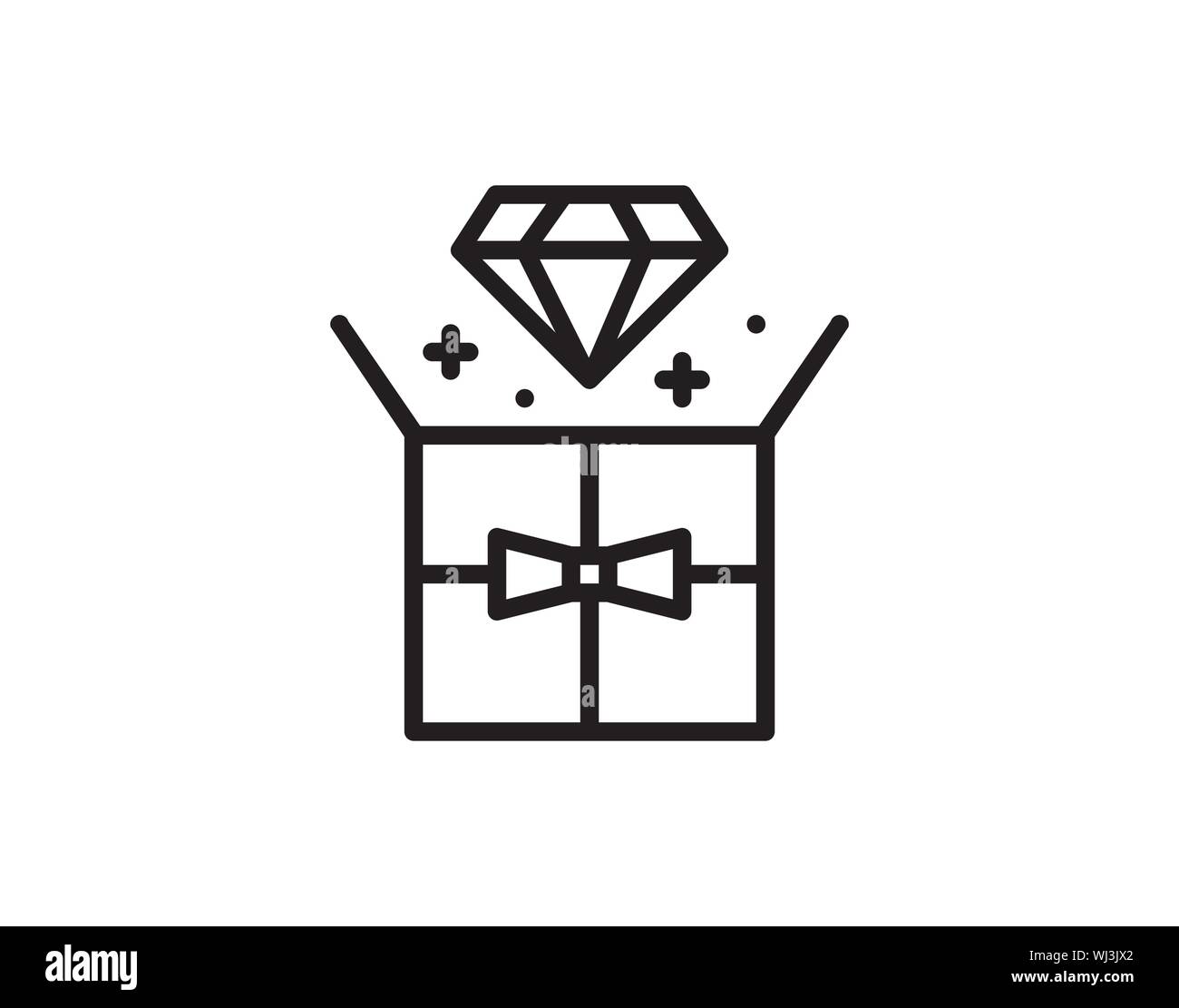 Open box with icon of diamond vector image Stock Vector Image & Art - Alamy