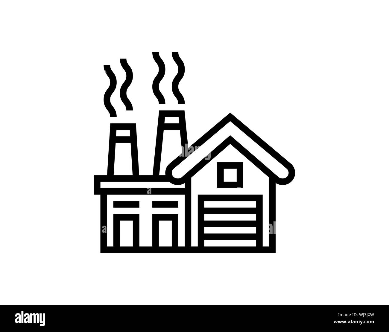 Factory line icon sign on vector image Stock Vector Image & Art - Alamy