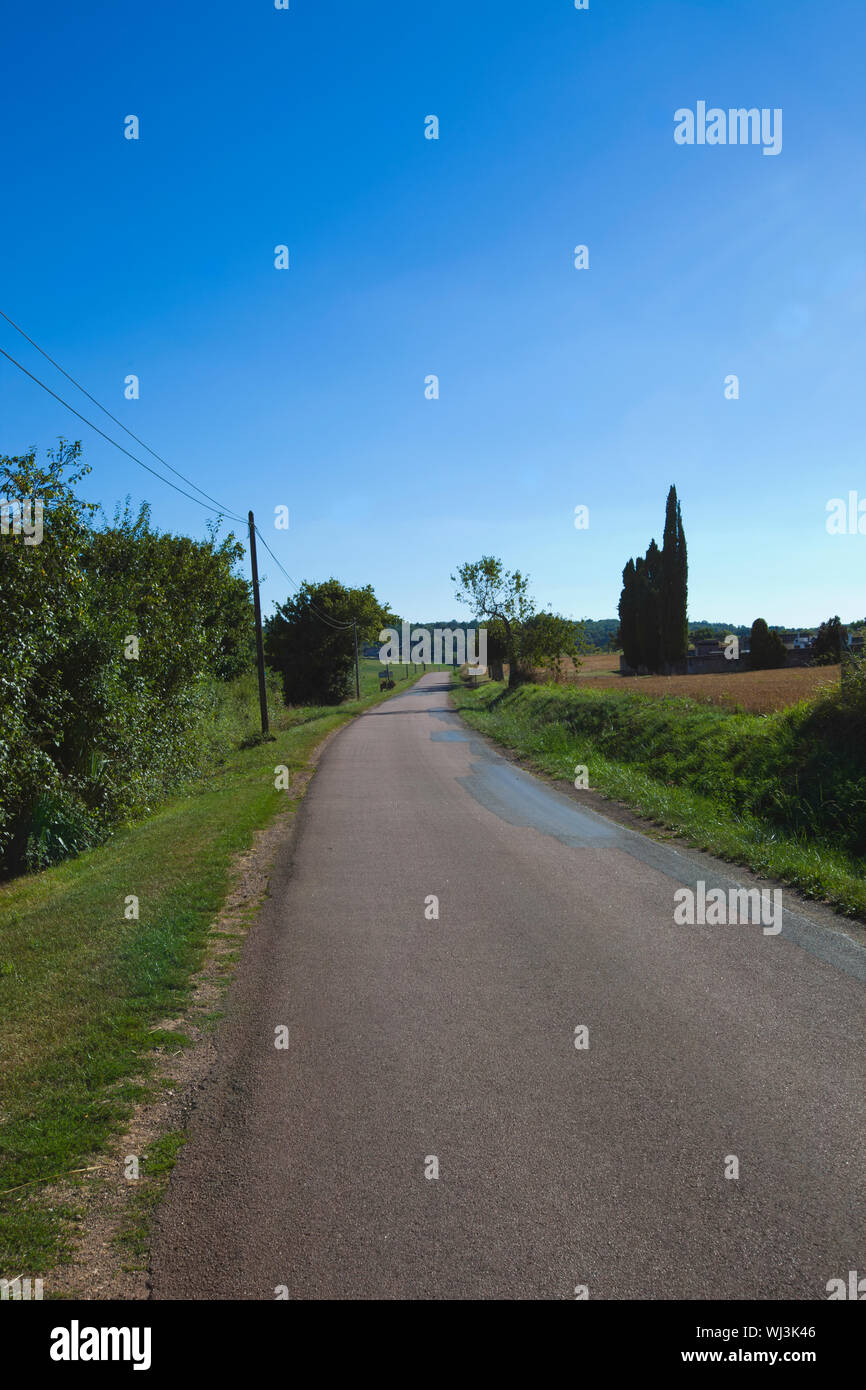 Empty rural road angouleme hi-res stock photography and images - Alamy
