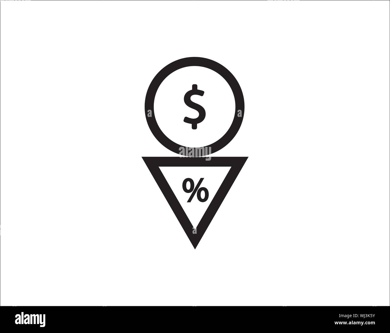 Cost reduction icon. Dollar Down Icon vector. Mail Icon Symbols vector ...