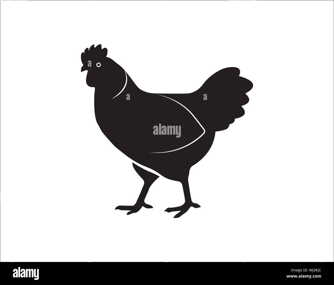 Chicken flat vector icon. Chicken vector silhouette - Vector Stock ...