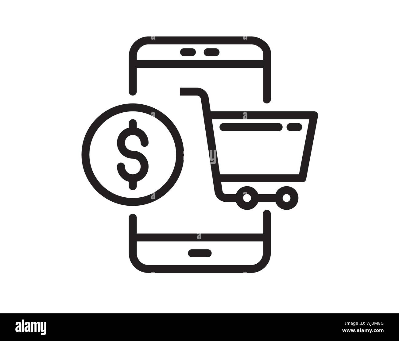 Online mobile banking line hi-res stock photography and images - Alamy