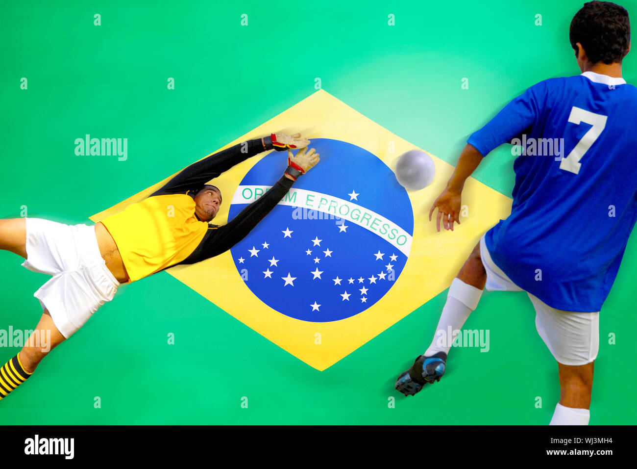 Soccer Player Scoring Stock Photo - Alamy