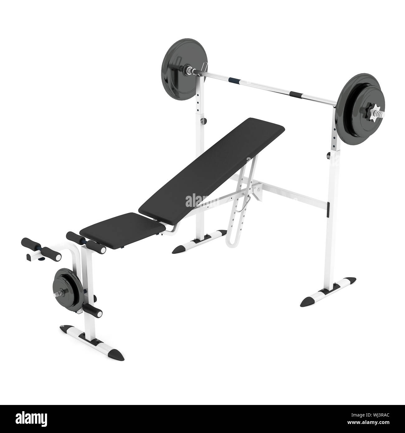 Barbell bench on a white background Stock Photo - Alamy