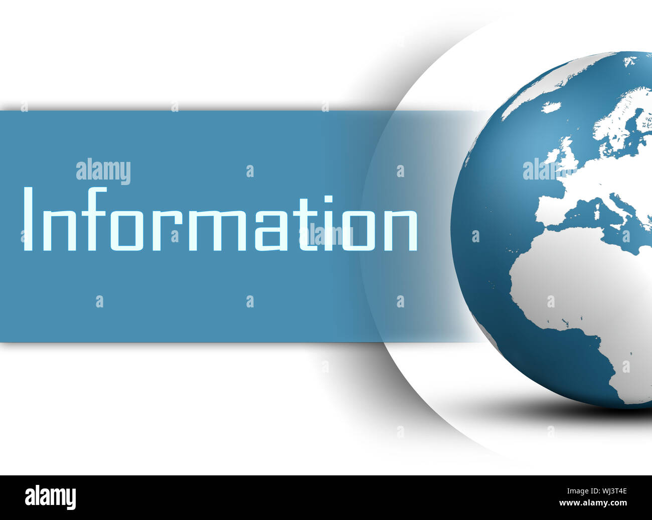 Information concept with globe on white background Stock Photo - Alamy