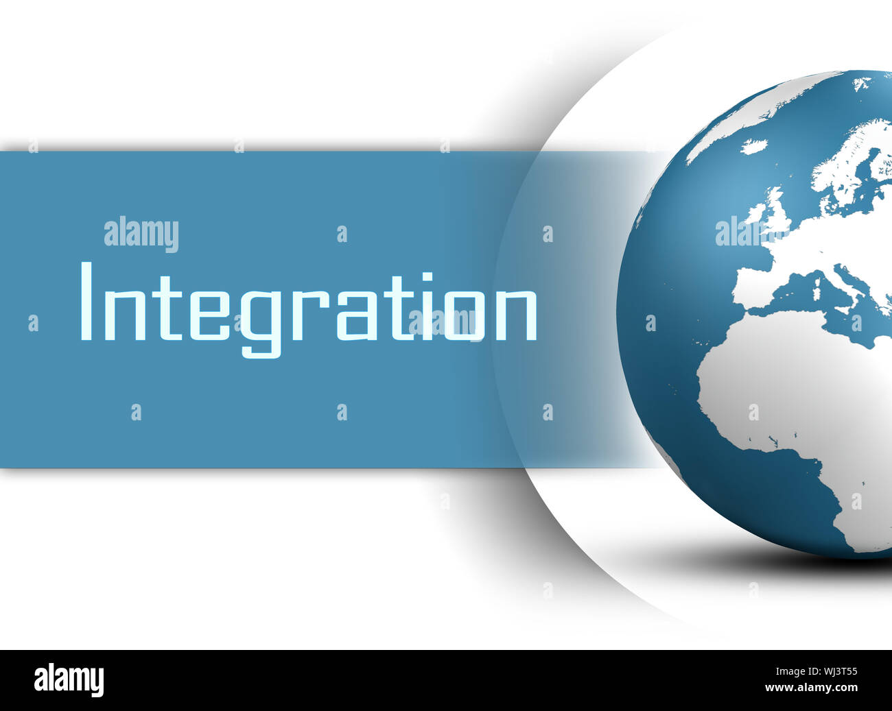 Integration concept with globe on white background Stock Photo - Alamy