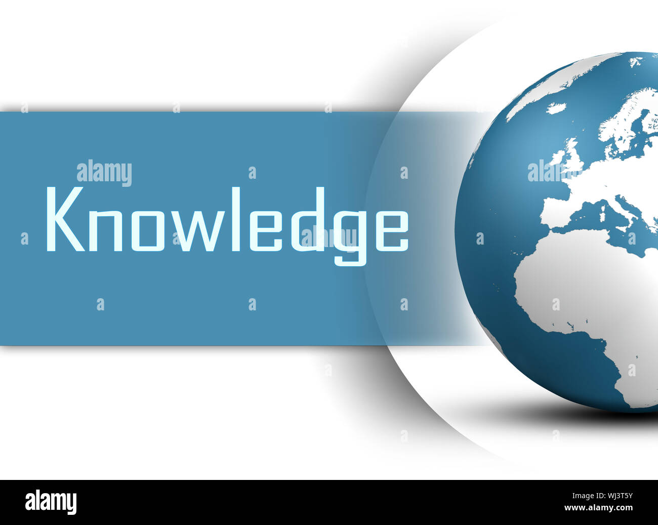 Knowledge concept with globe on white background Stock Photo - Alamy