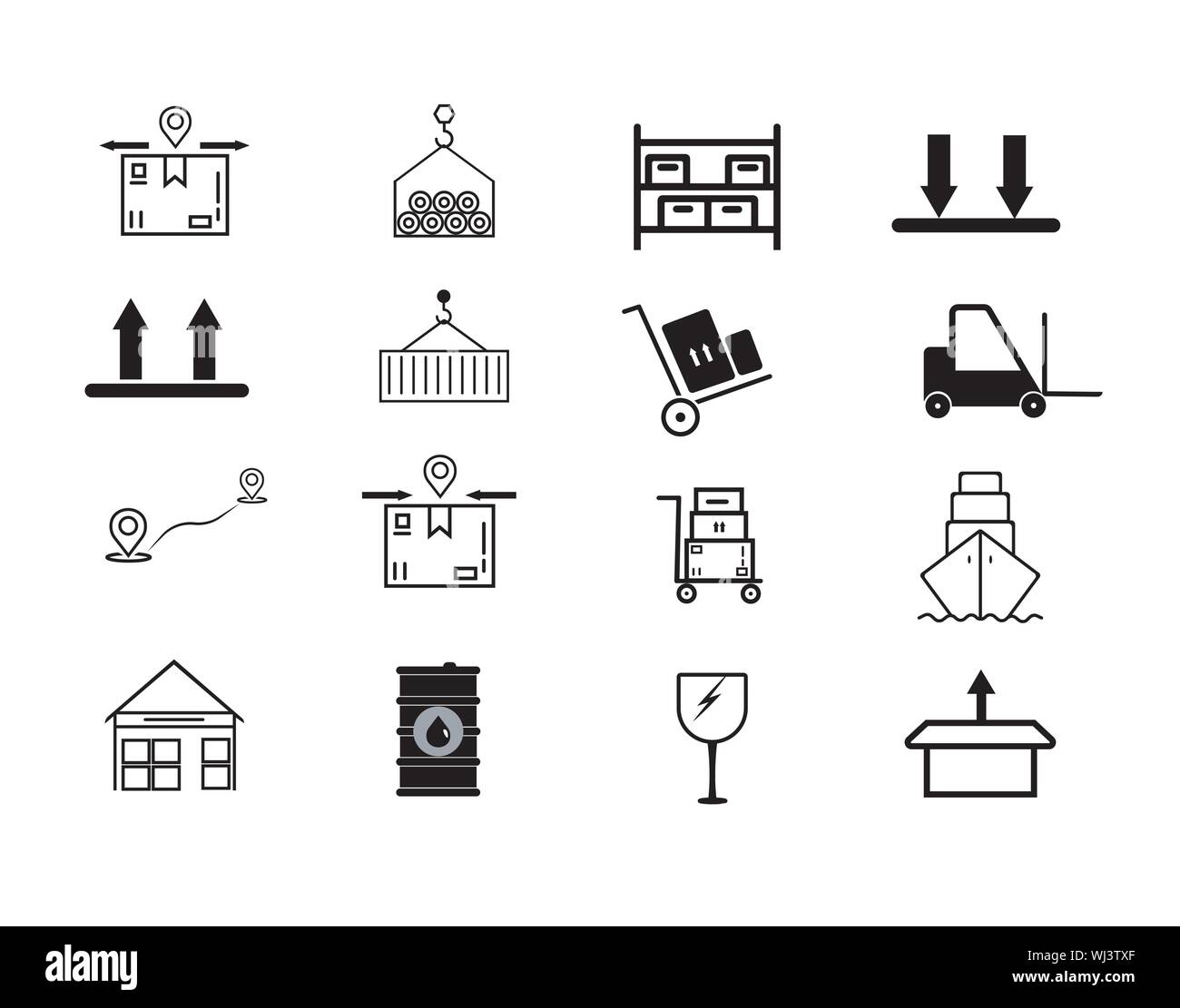 Logistics icons on white background vector image Stock Vector Image ...