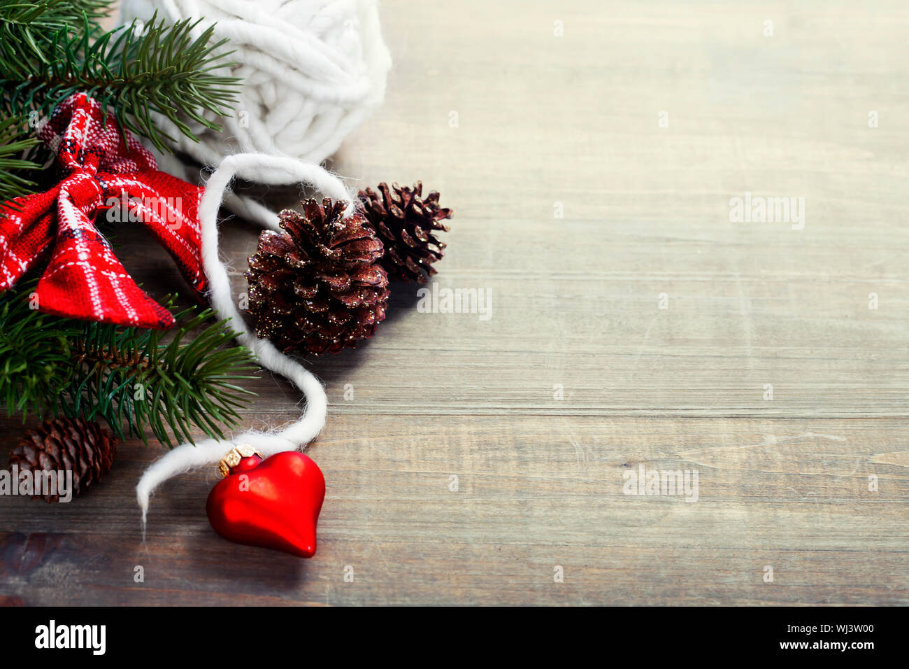 Christmas border design on the wooden background Stock Photo - Alamy