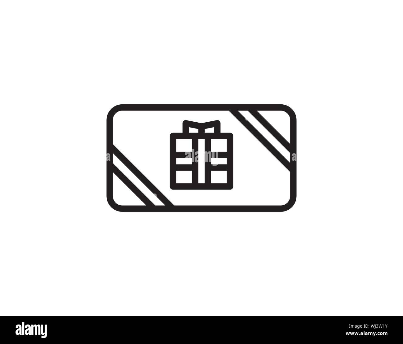 Gift card line icon, outline vector sign, linear style pictogram ...