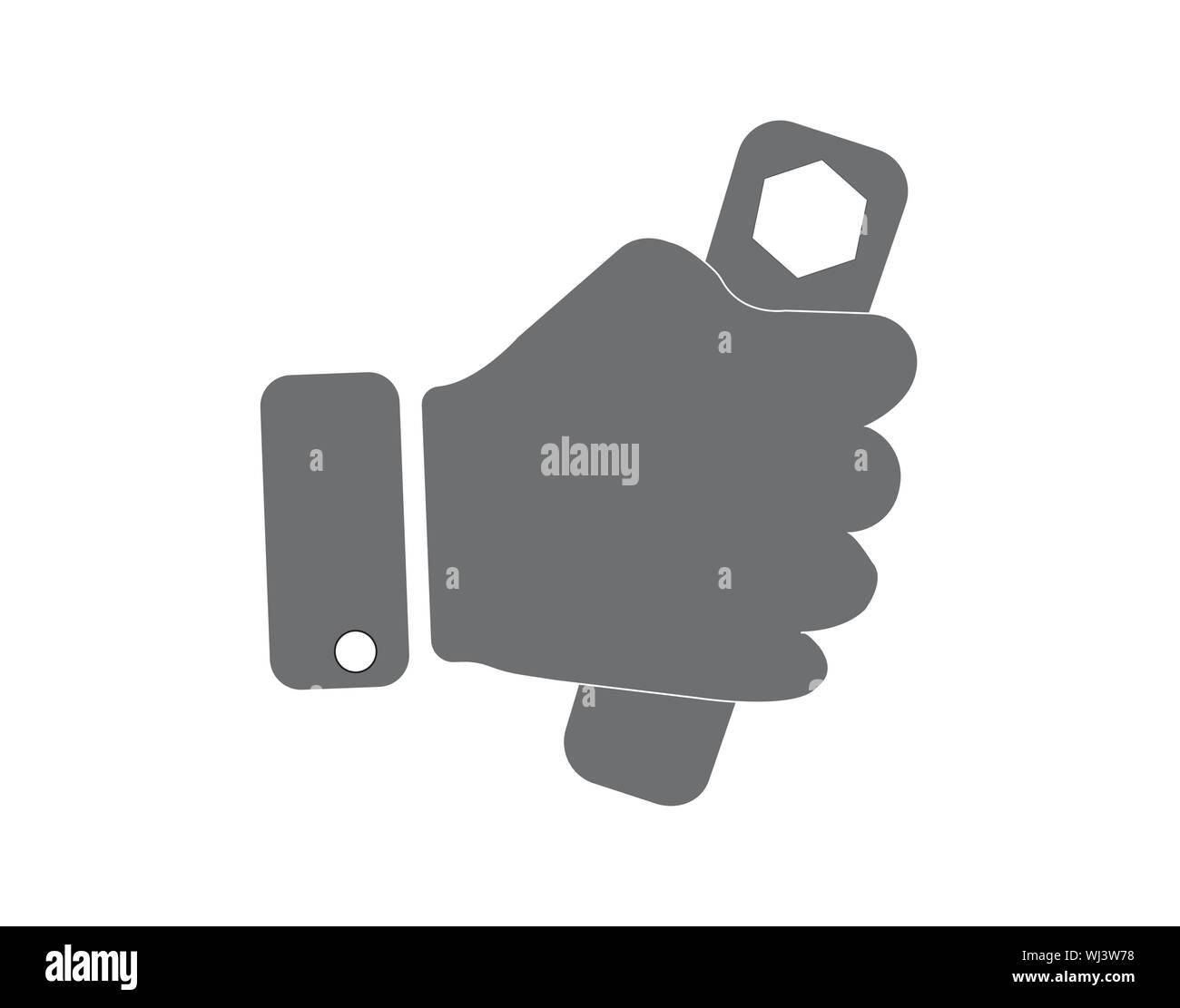 Vector line drawing hand support Black and White Stock Photos & Images ...