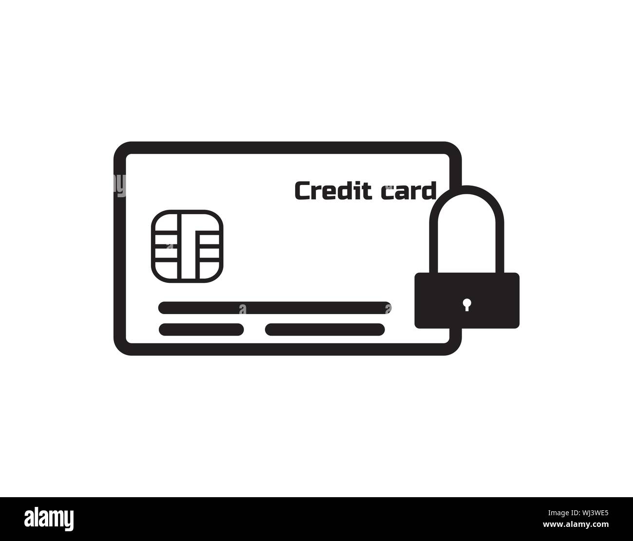 Credit Card Security icon. Credit card and Padlock vector image Stock Vector Image & Art - Alamy