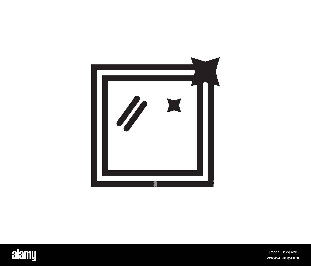 outline cleaning window vector icon. isolated black simple line element ...