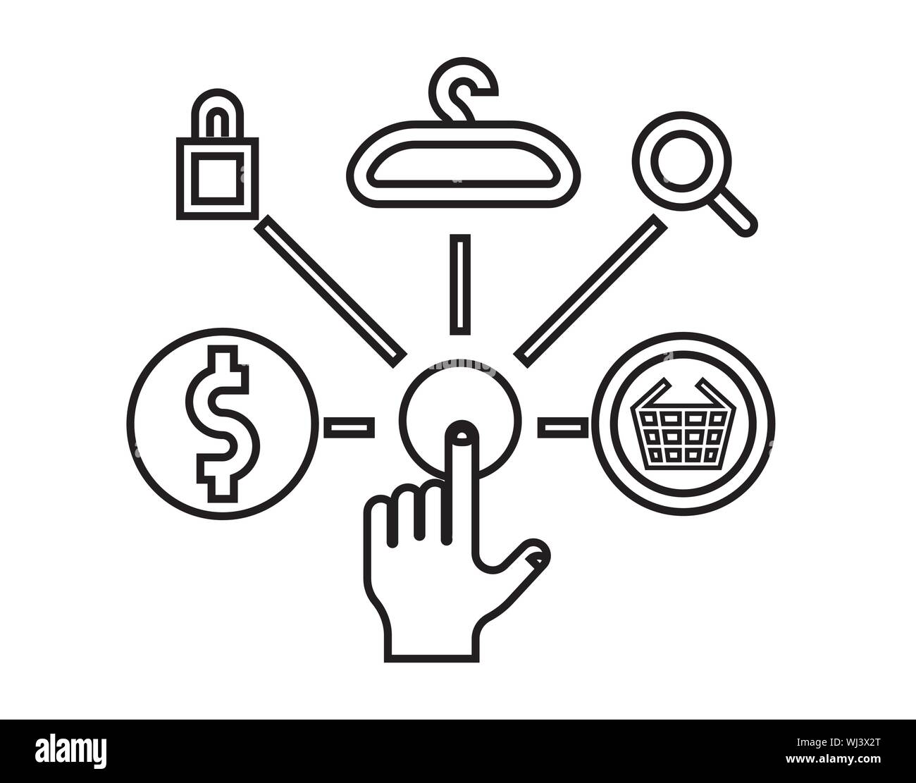 Shopping online smartphone Stock Vector Images - Alamy