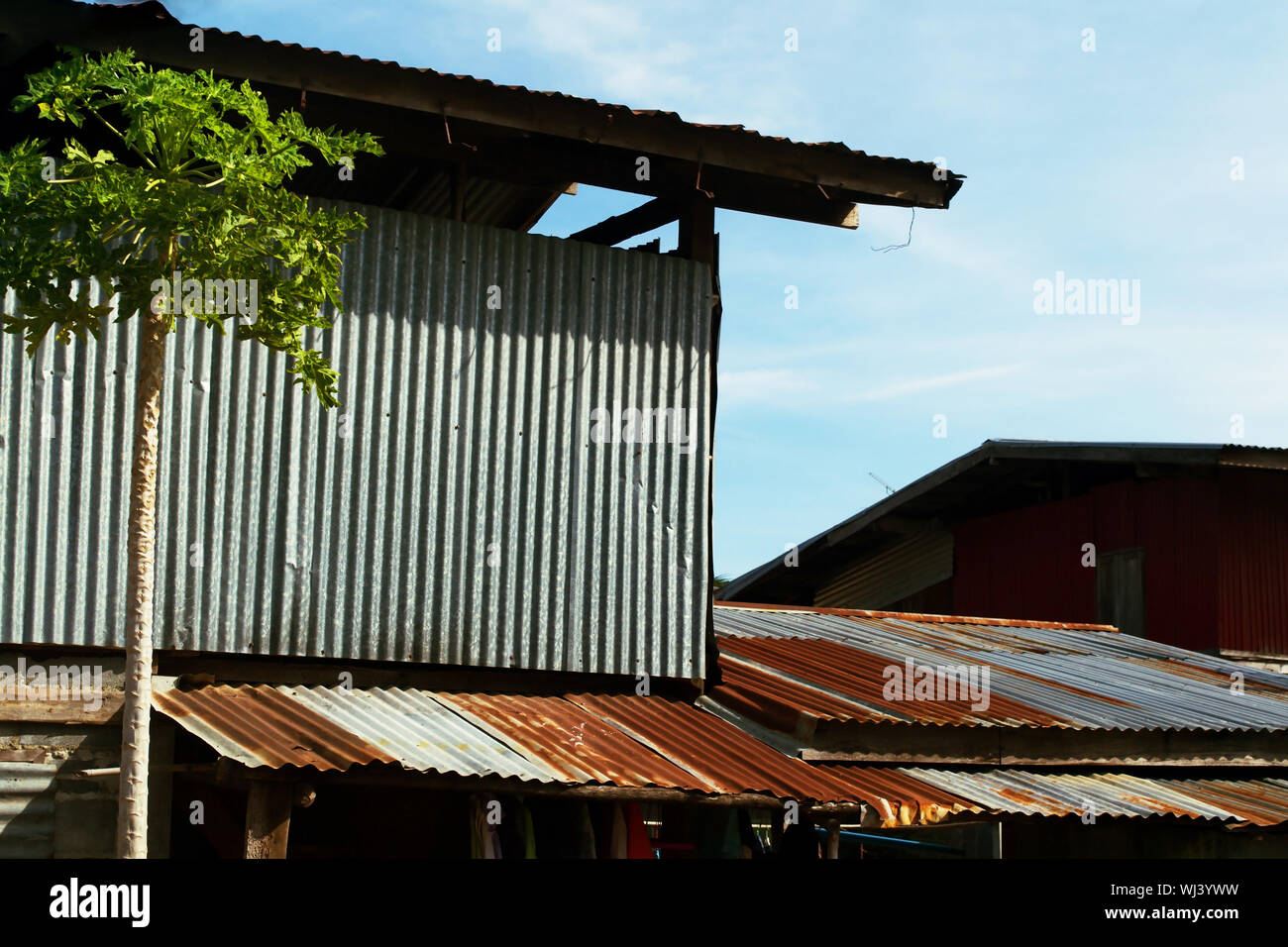 House made of galvanized sheet in country Stock Photo - Alamy