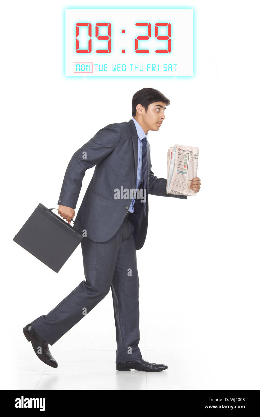Businessman running with his briefcase hi-res stock photography and ...