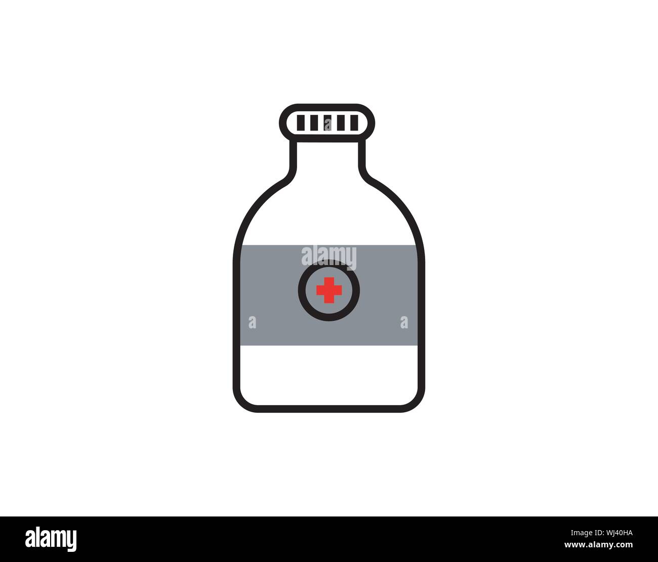 Red cross medicine bottle Stock Vector Images - Alamy