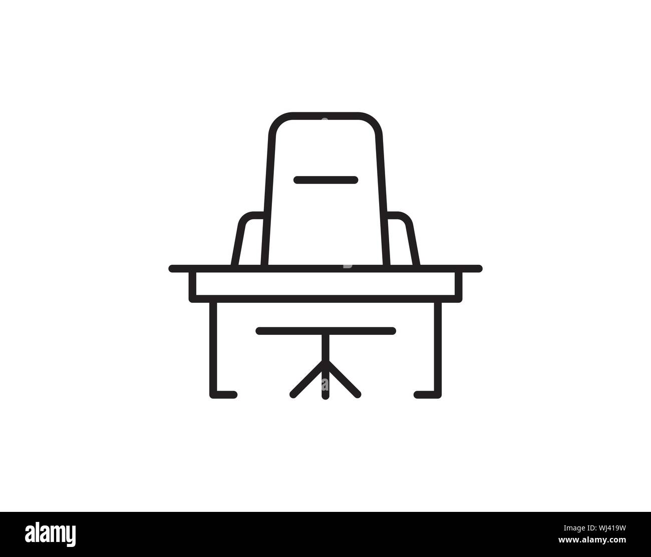 Office table icon flat Cut Out Stock Images & Pictures - Alamy