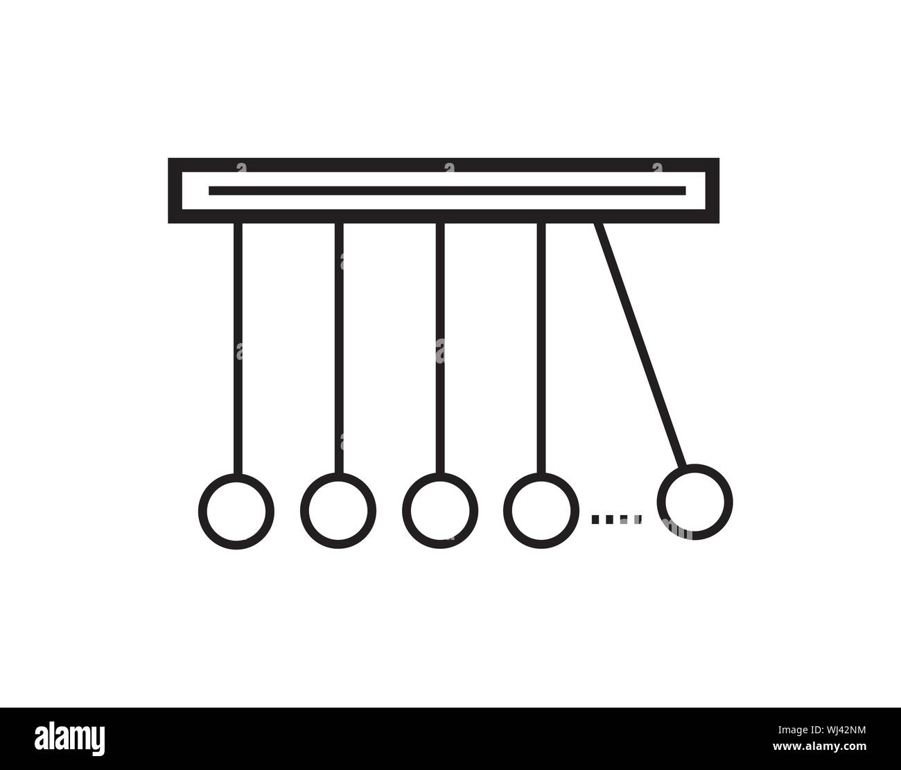 Physics line icon, outline vector sign, linear style pictogram isolated ...