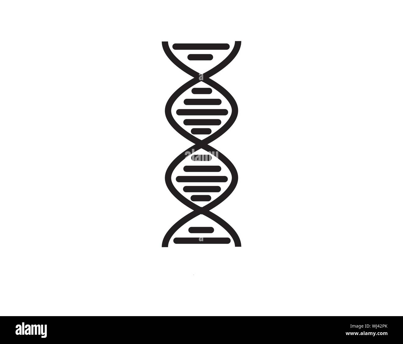 DNA Helix Line Icon Genetic Structure Vector Illustration Stock Vector ...