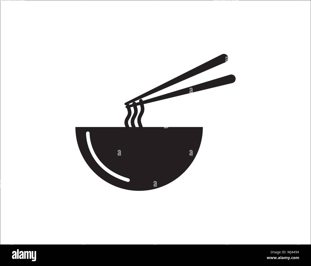 Chopsticks black symbol on Stock Vector Images - Alamy